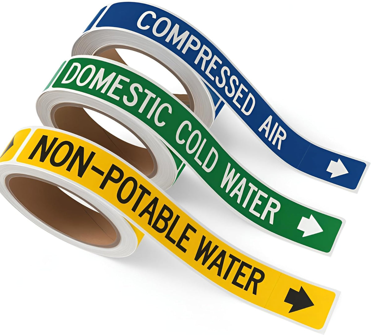 25-Pack Non-Potable Water Pipe Labels, ASME A13.1 Compliant, 1" x 9.5 ...
