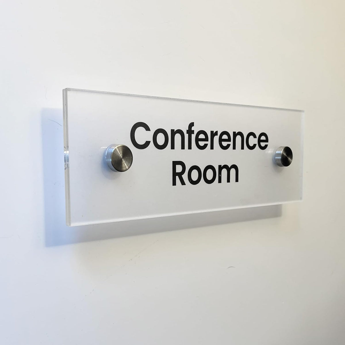 Custom Acrylic Office Sign with Standoffs, Enter Text to Customize, Cl ...