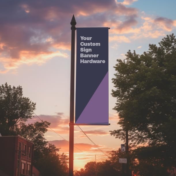 24" Outdoor Banner Pole Display Set - Fiberglass Poles, Aluminum Mount ...