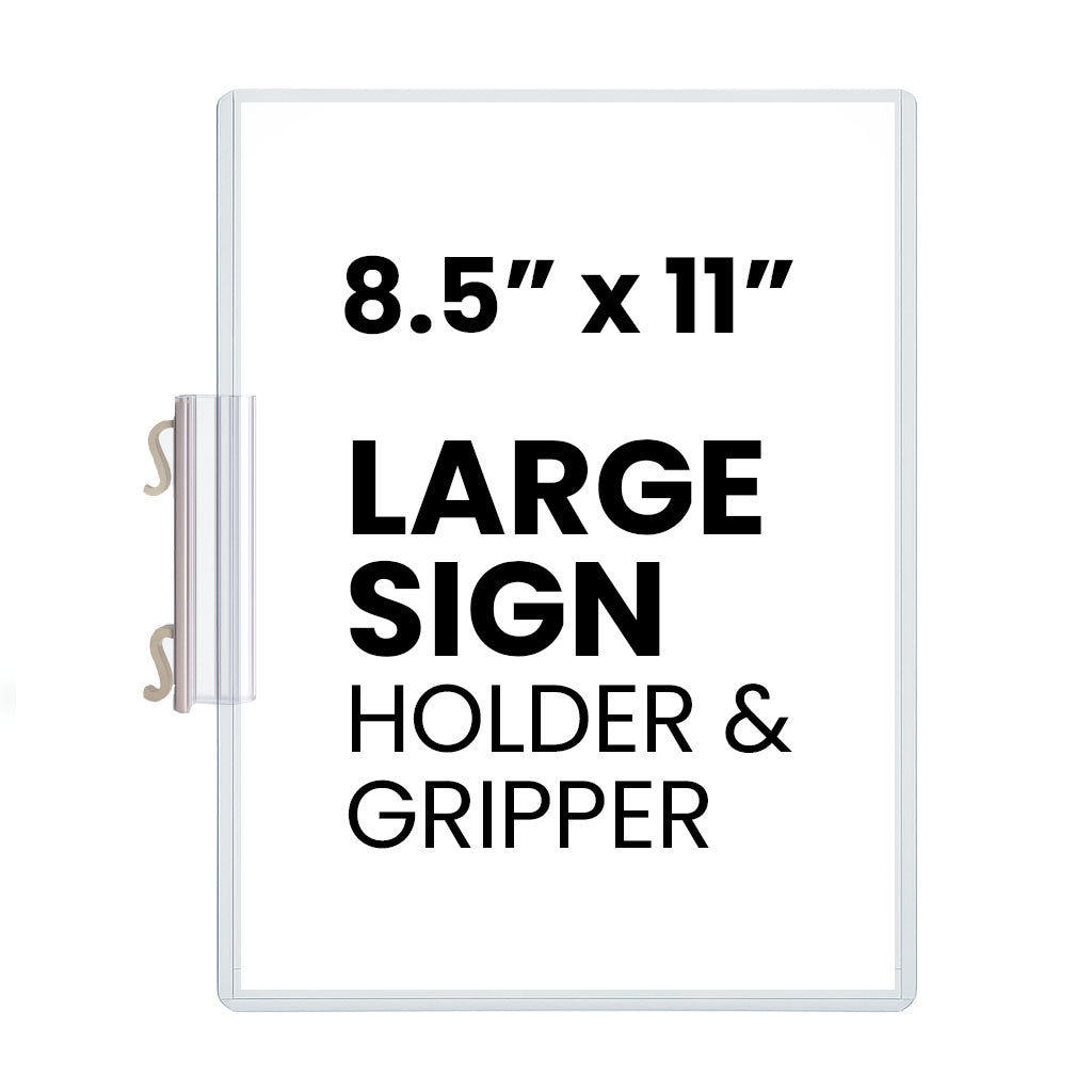 2-Pack Large Warehouse Sign Holder with Grippers – Holds 8.5" x 11" Pa ...
