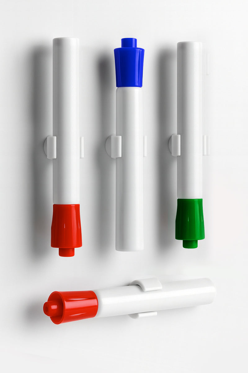 Magnetic Whiteboard Marker Clips (4-Pack), Heavy-Duty for Wide-Barrel ...