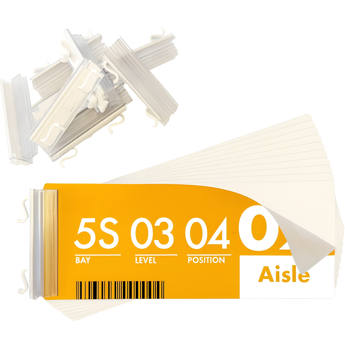Warehouse Aisle Sign Holder Kit – 10 Clip-In Grippers with White Acryl ...